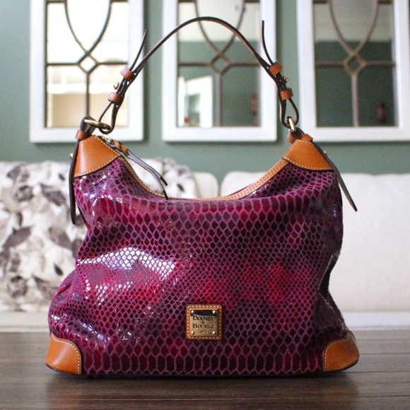 Dooney & Bourke | Bags | Dooney Bourke Snakeskin Embossed Hobo Bag ...
